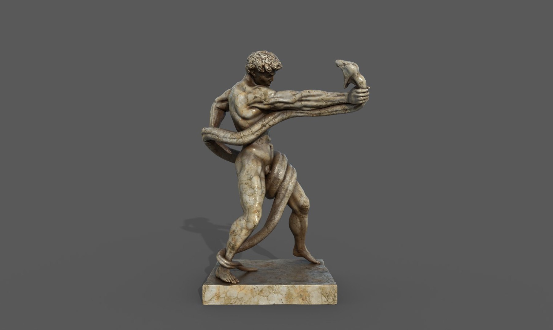 Statue Of Athlete Wrestling A Python 3D Model - TurboSquid 1824950