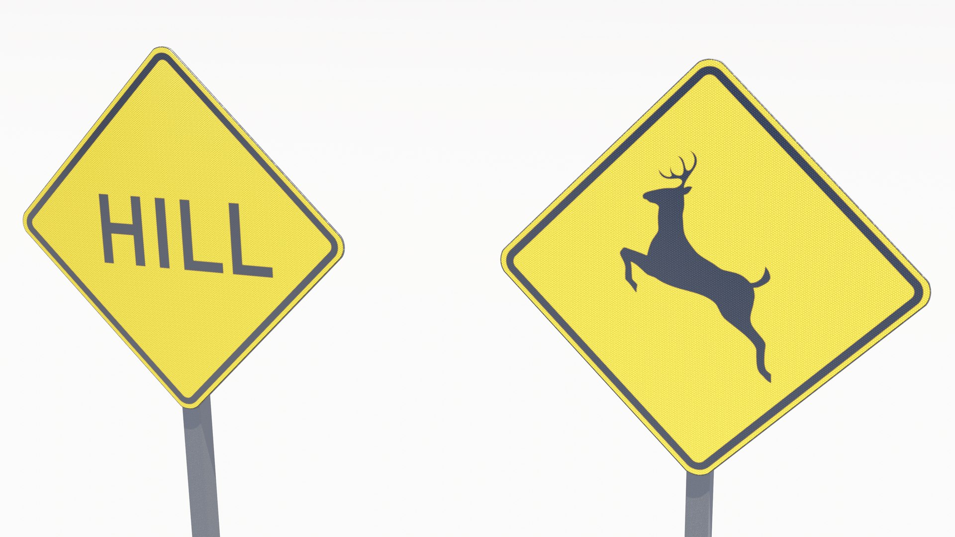 3D Warning Street Signs Model - TurboSquid 2238026