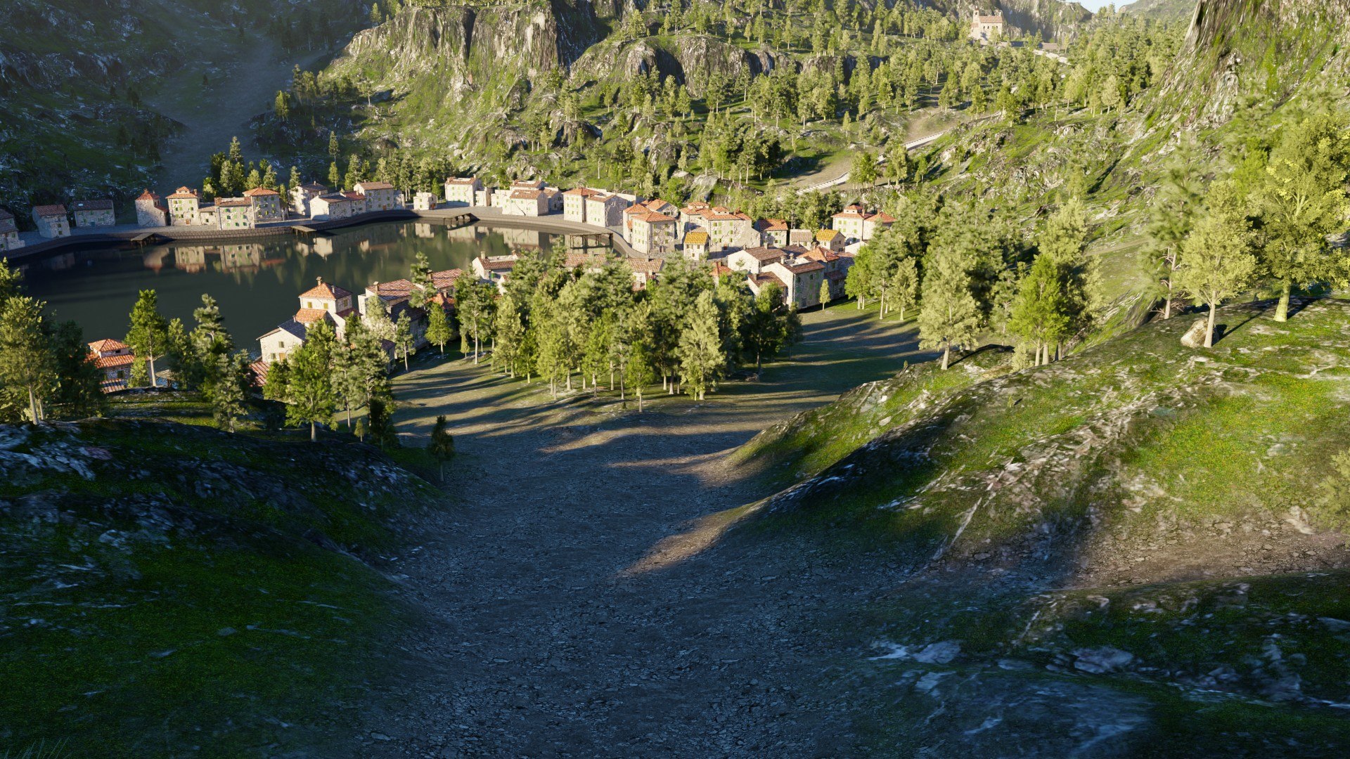 Two Ponds And Villages 3D Model - TurboSquid 1847822