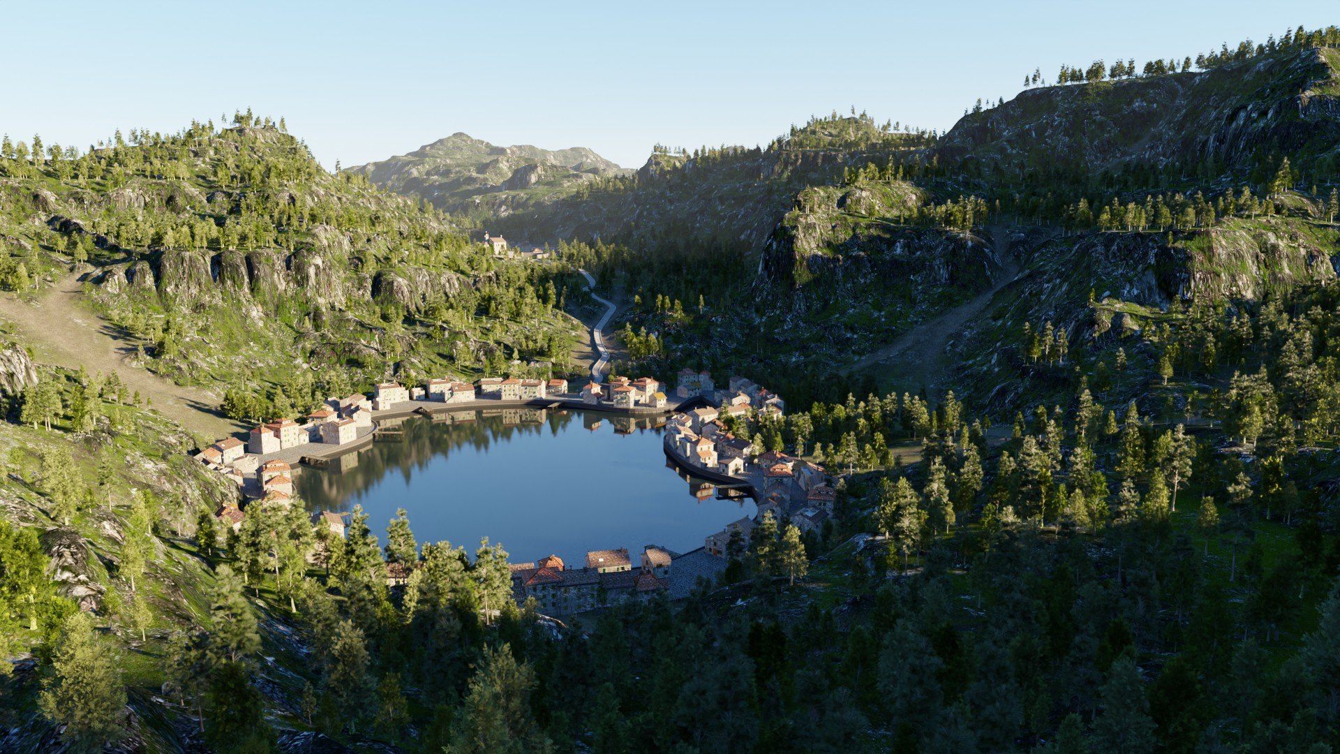 Two Ponds And Villages 3D Model - TurboSquid 1847822