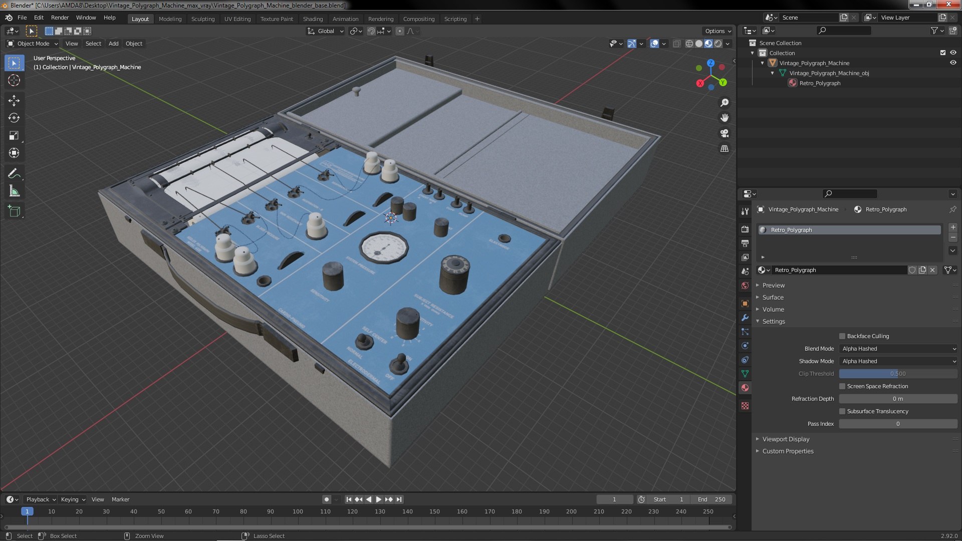 Vintage Polygraph Machine 3D Model - TurboSquid 1874690