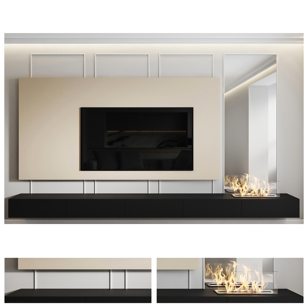 WALL TV SET 3 3D Model - TurboSquid 1783026