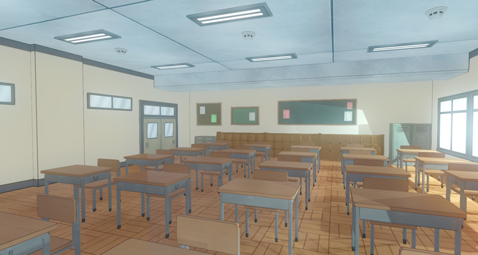 3d Anime Classroom Prop Model