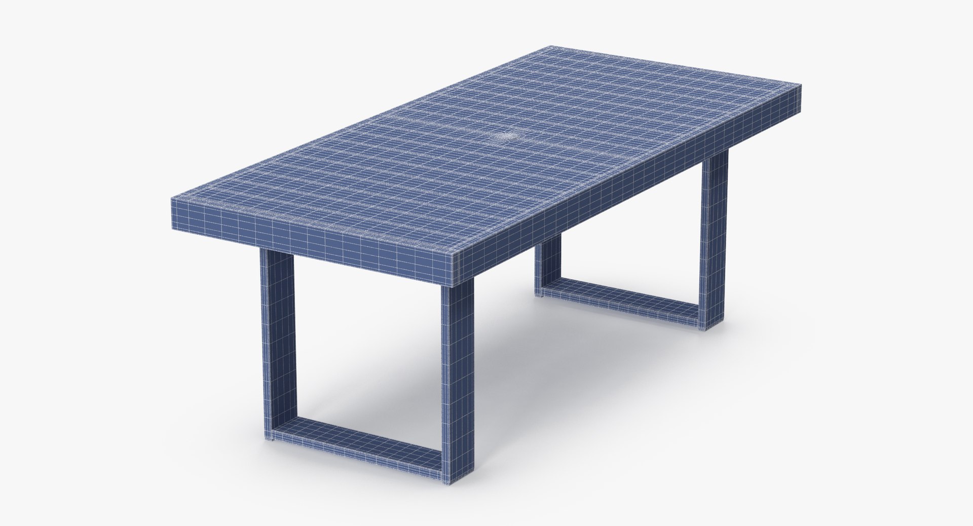 3d Model Patio Dining Table Rectangle