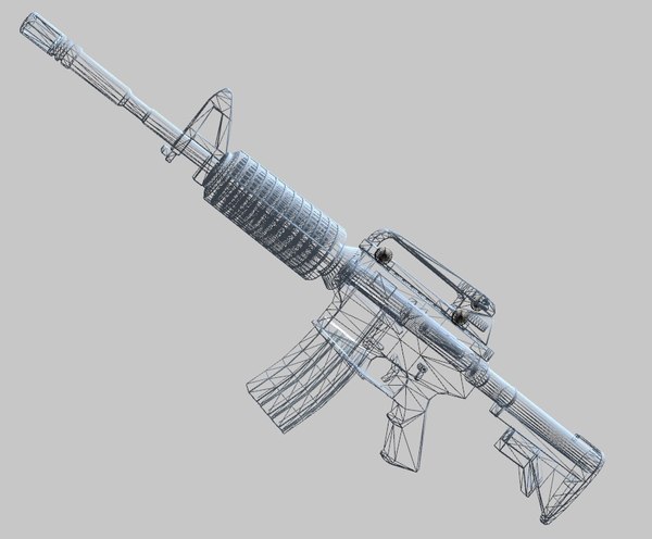 3d m4 carbine gun assault rifle model