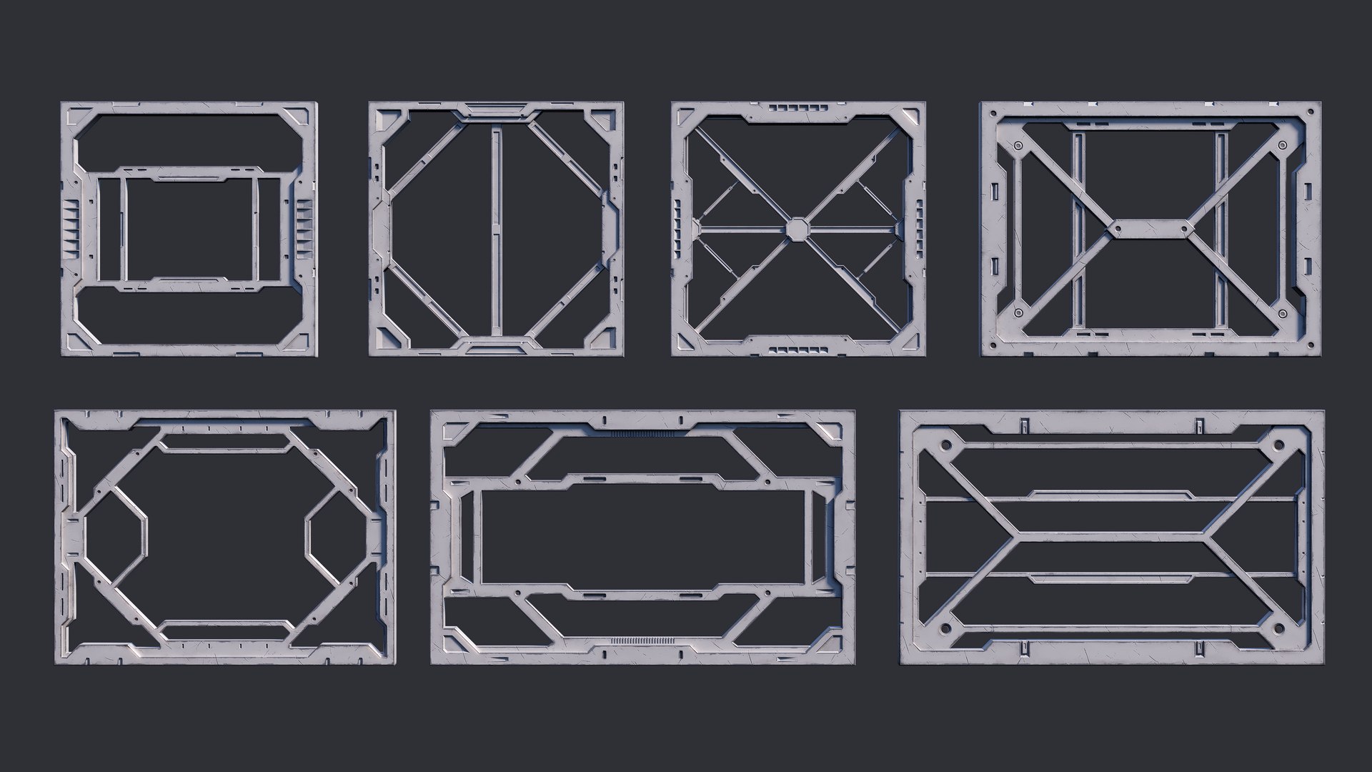 Sci-Fi Parts Kit Pack Vol 01 Frames 3D Model - TurboSquid 2080441