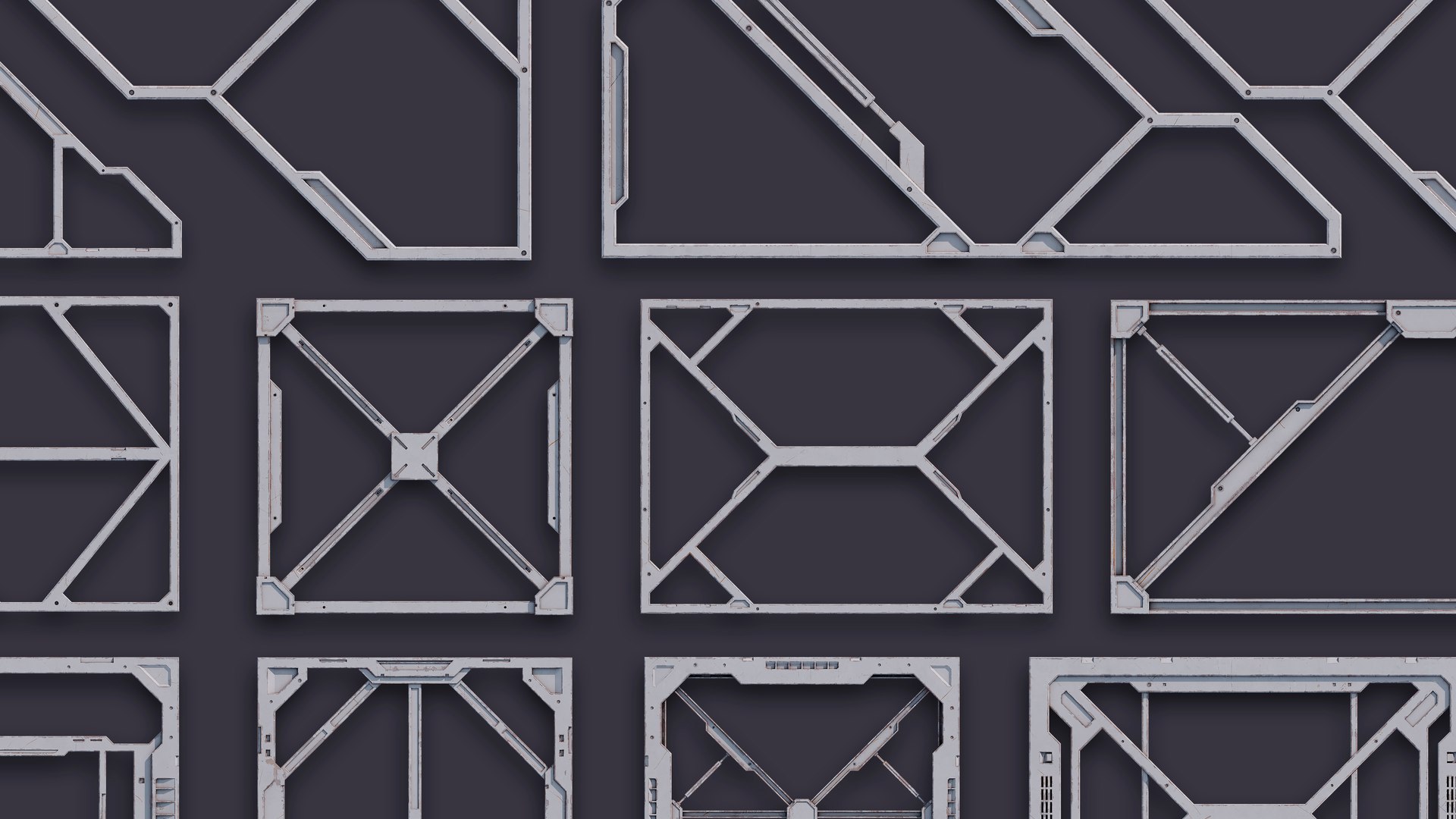 Sci-Fi Parts Kit Pack Vol 01 Frames 3D model - TurboSquid 2080441