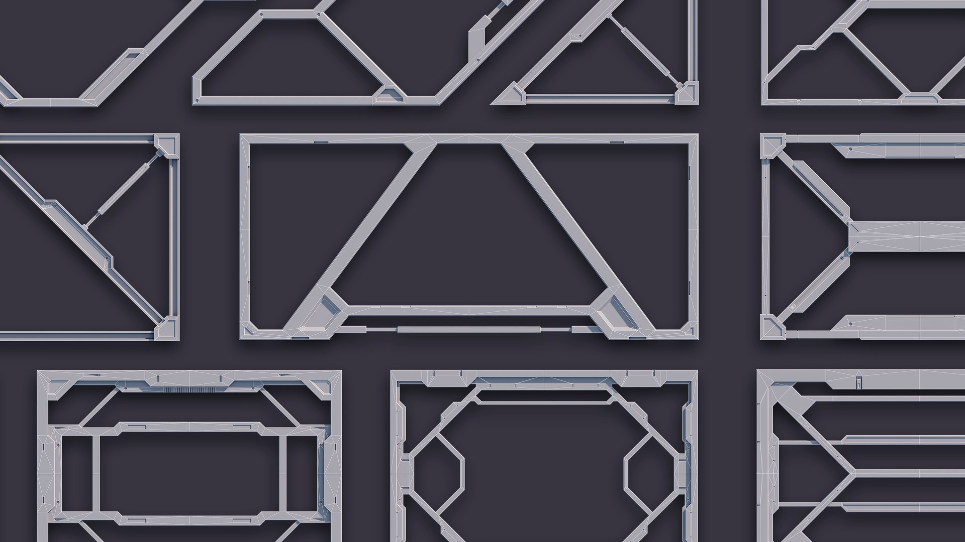 Sci-Fi Parts Kit Pack Vol 01 Frames 3D model - TurboSquid 2080441