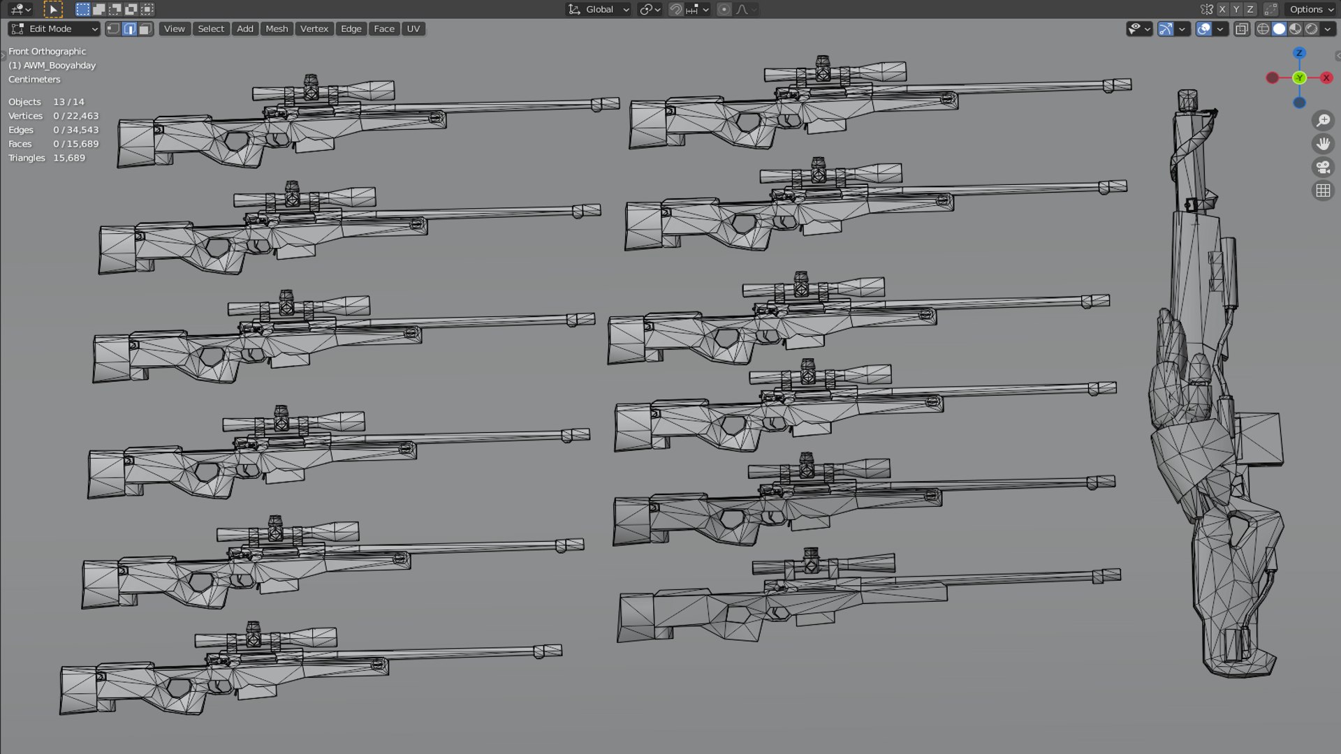3D AWM Rifle Game Weapon 14x - TurboSquid 1832990