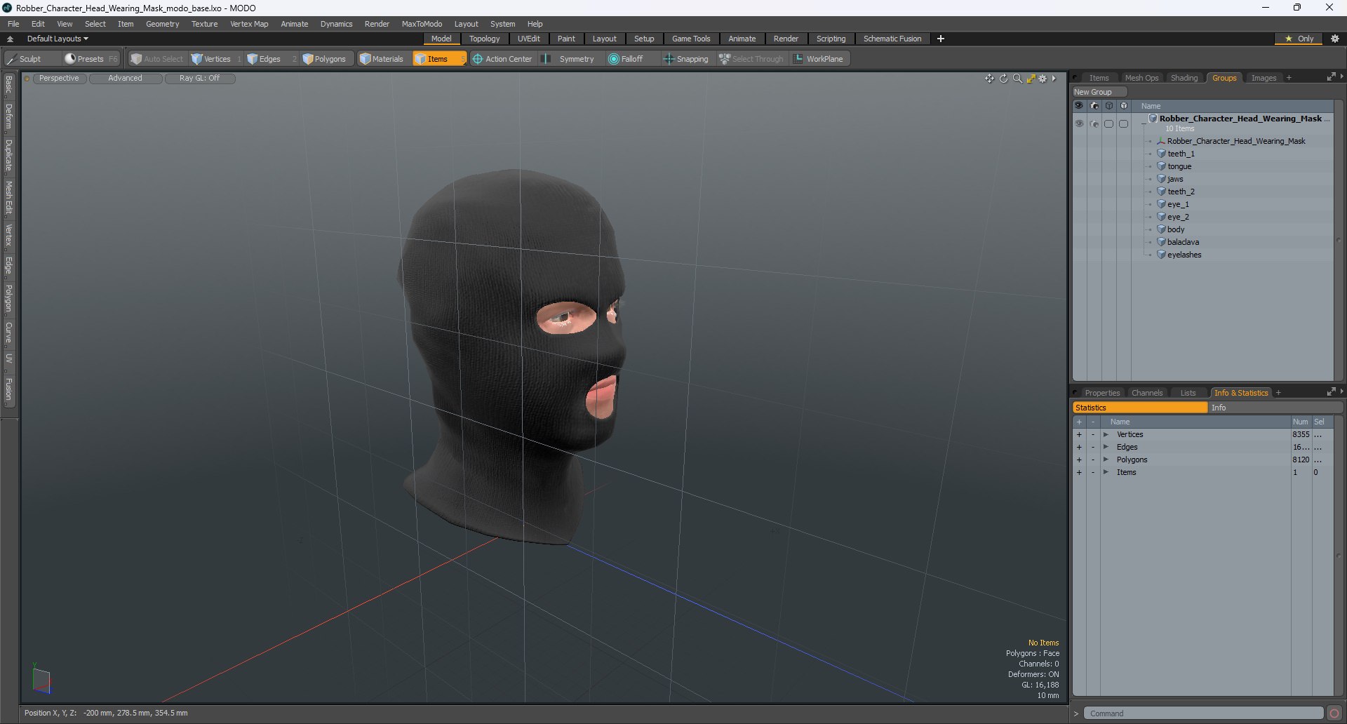3D Model Robber Character Head Wearing Mask - TurboSquid 2328298