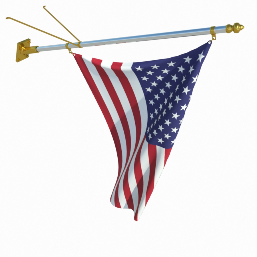 3d model flag pole animation
