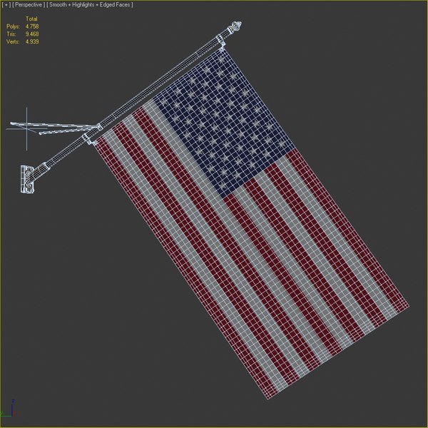 3d model flag pole animation