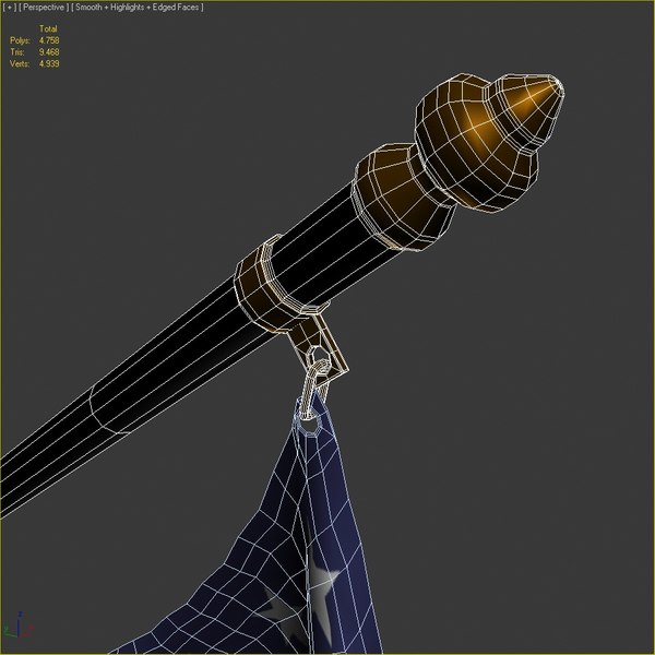 3d model flag pole animation