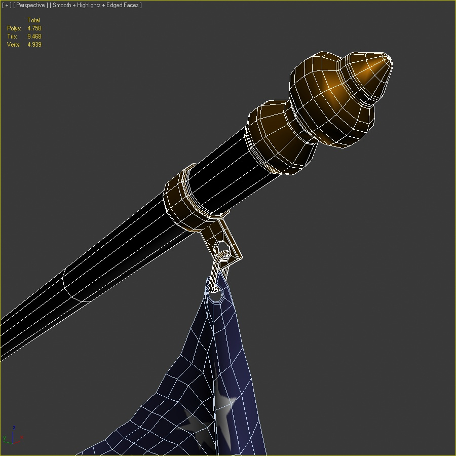 3d model flag pole animation