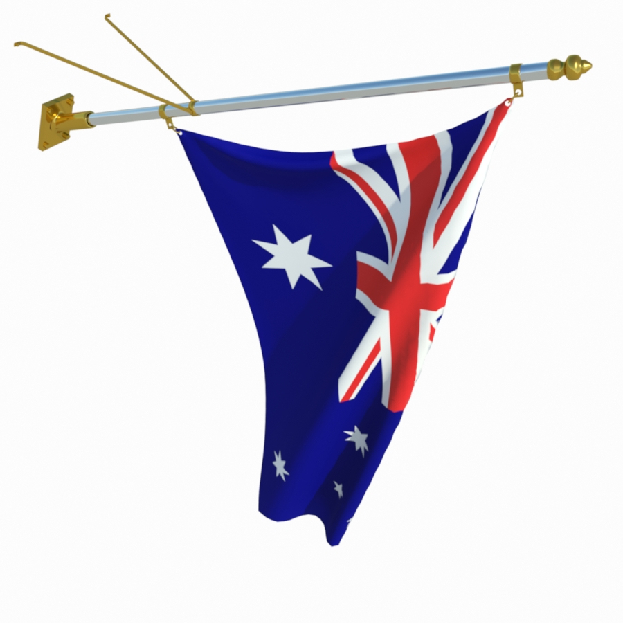 3d model flag pole animation