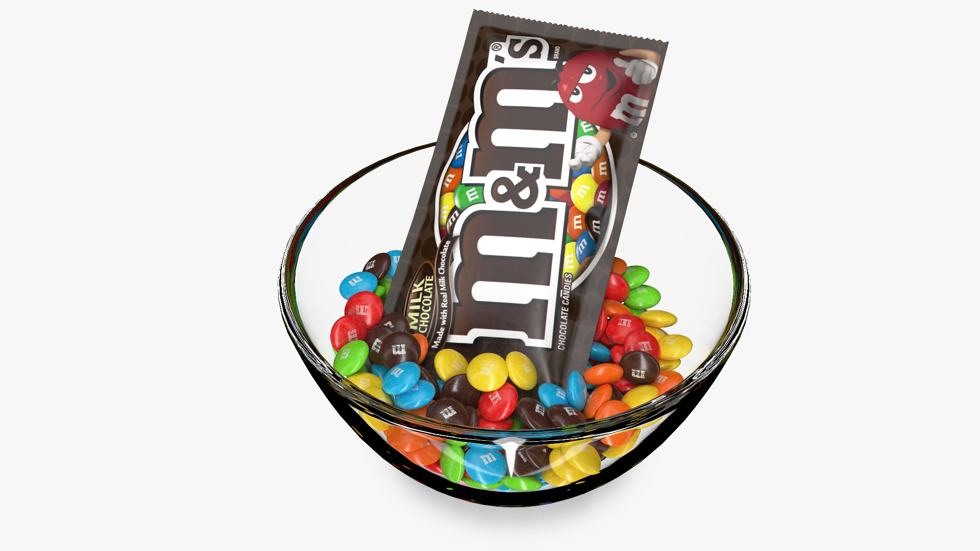 3D M And Ms Candies In Bowl With Package - TurboSquid 2287218