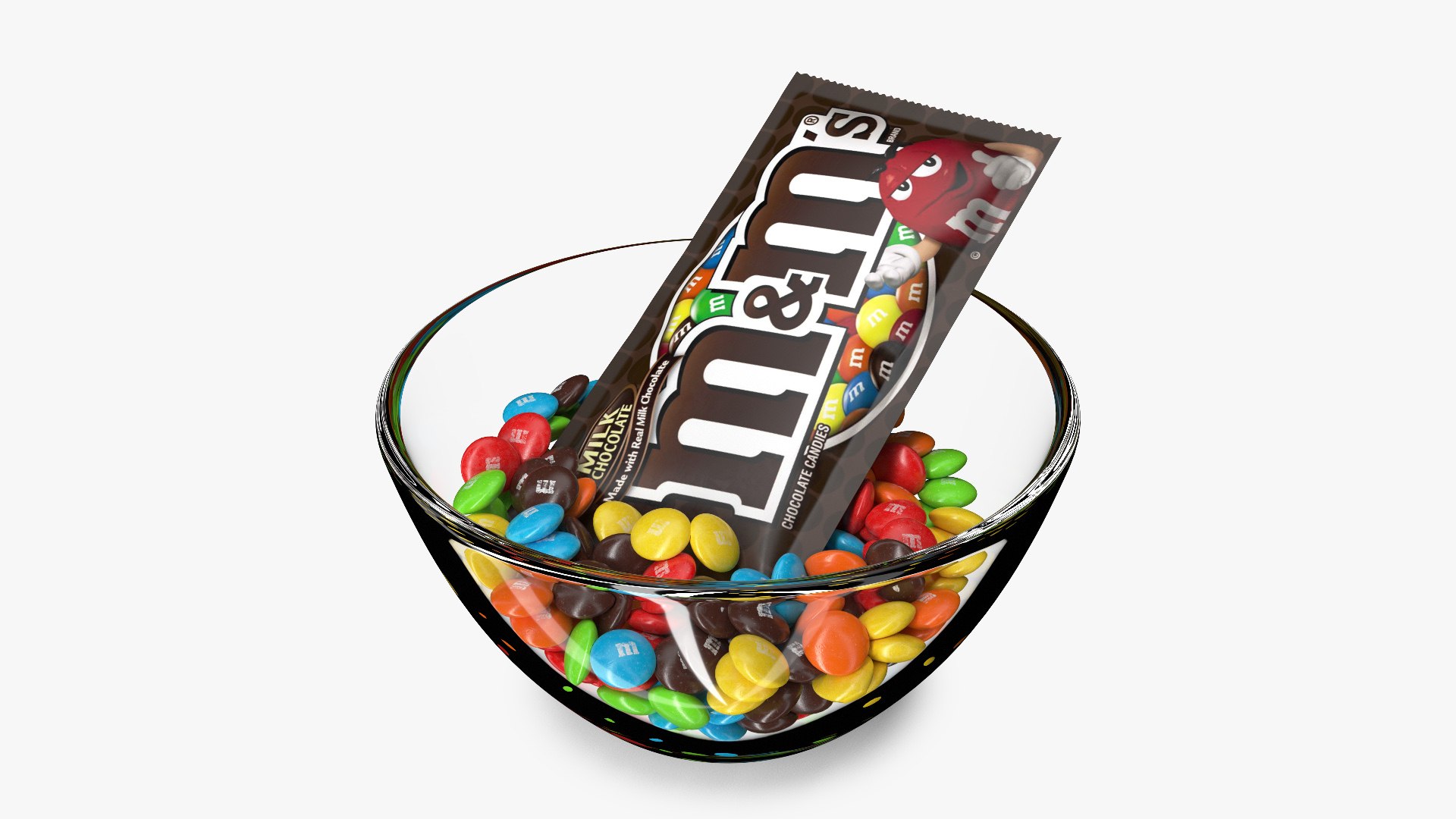 3D M And Ms Candies In Bowl With Package - TurboSquid 2287218