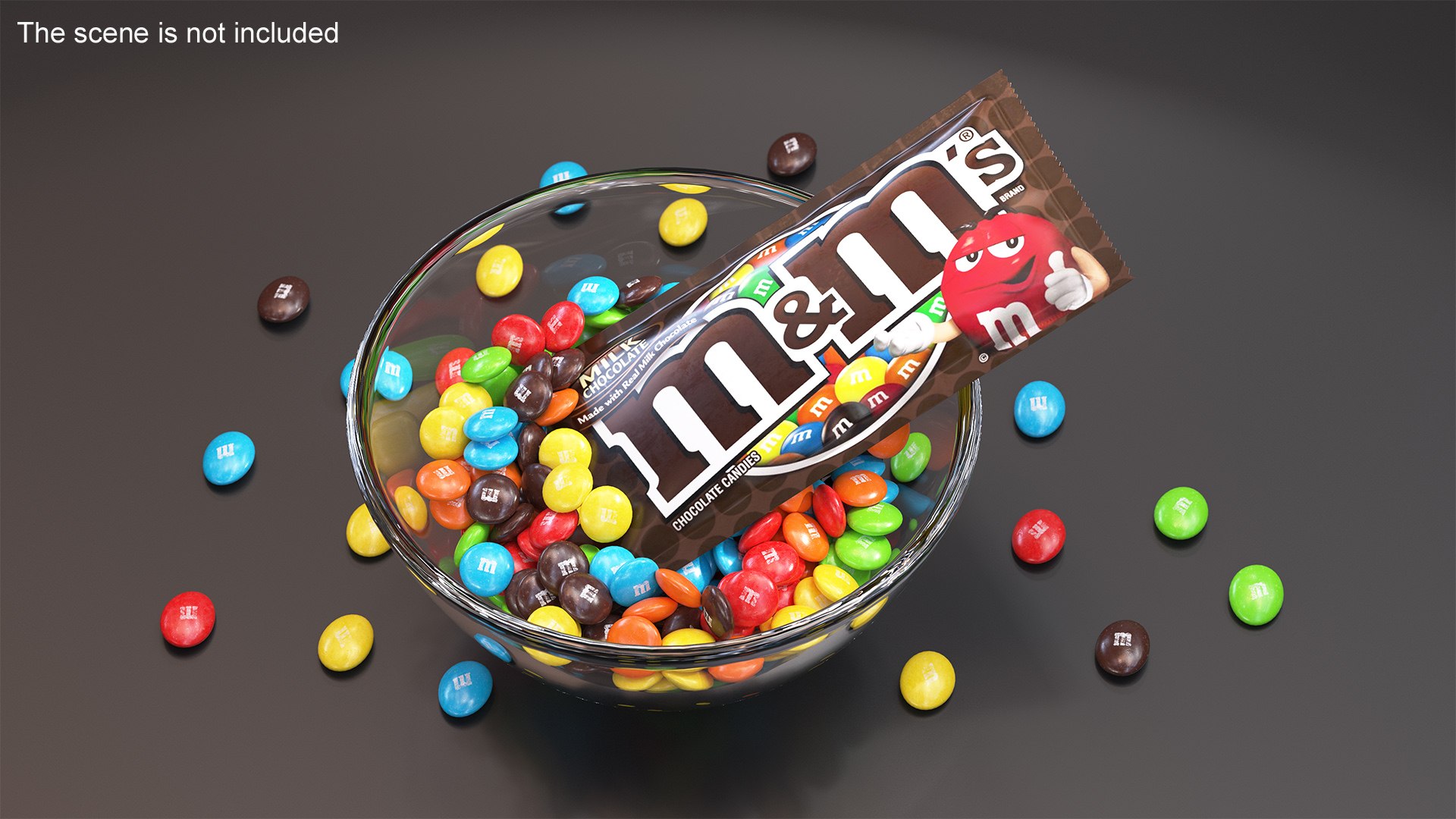 3D M And Ms Candies In Bowl With Package - TurboSquid 2287218