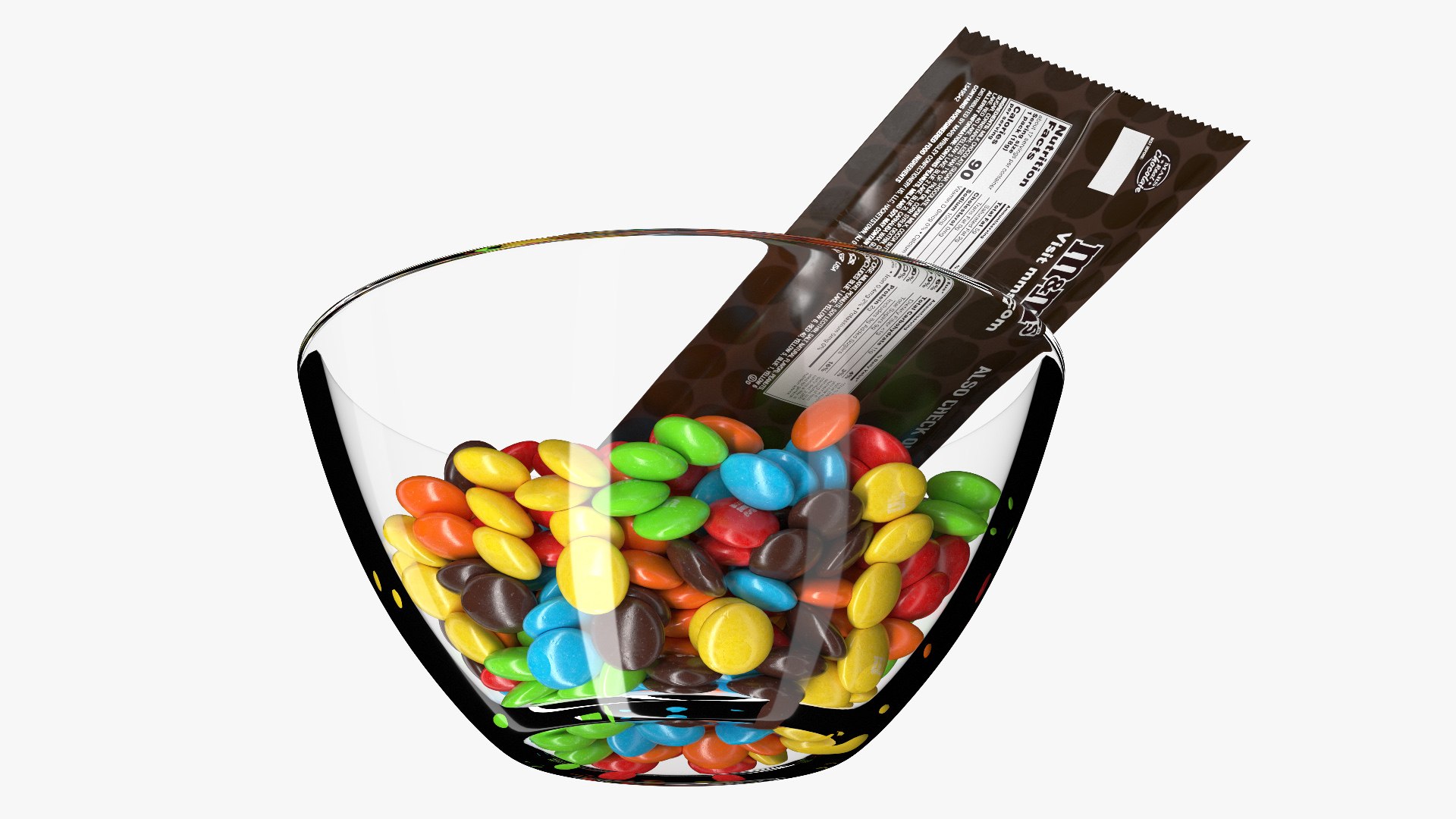 3D M And Ms Candies In Bowl With Package - TurboSquid 2287218