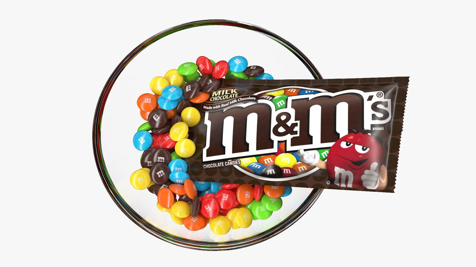 3D M And Ms Candies In Bowl With Package - TurboSquid 2287218