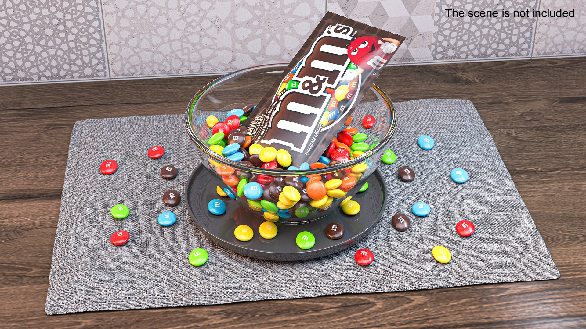 3D M And Ms Candies In Bowl With Package - TurboSquid 2287218