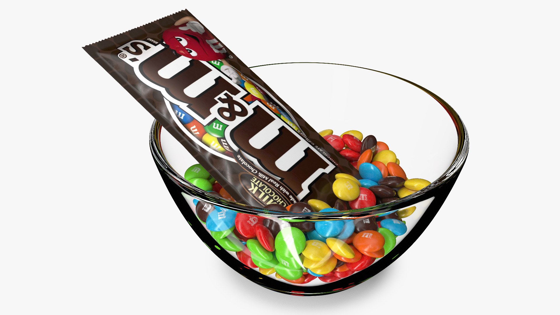 3D M And Ms Candies In Bowl With Package - TurboSquid 2287218