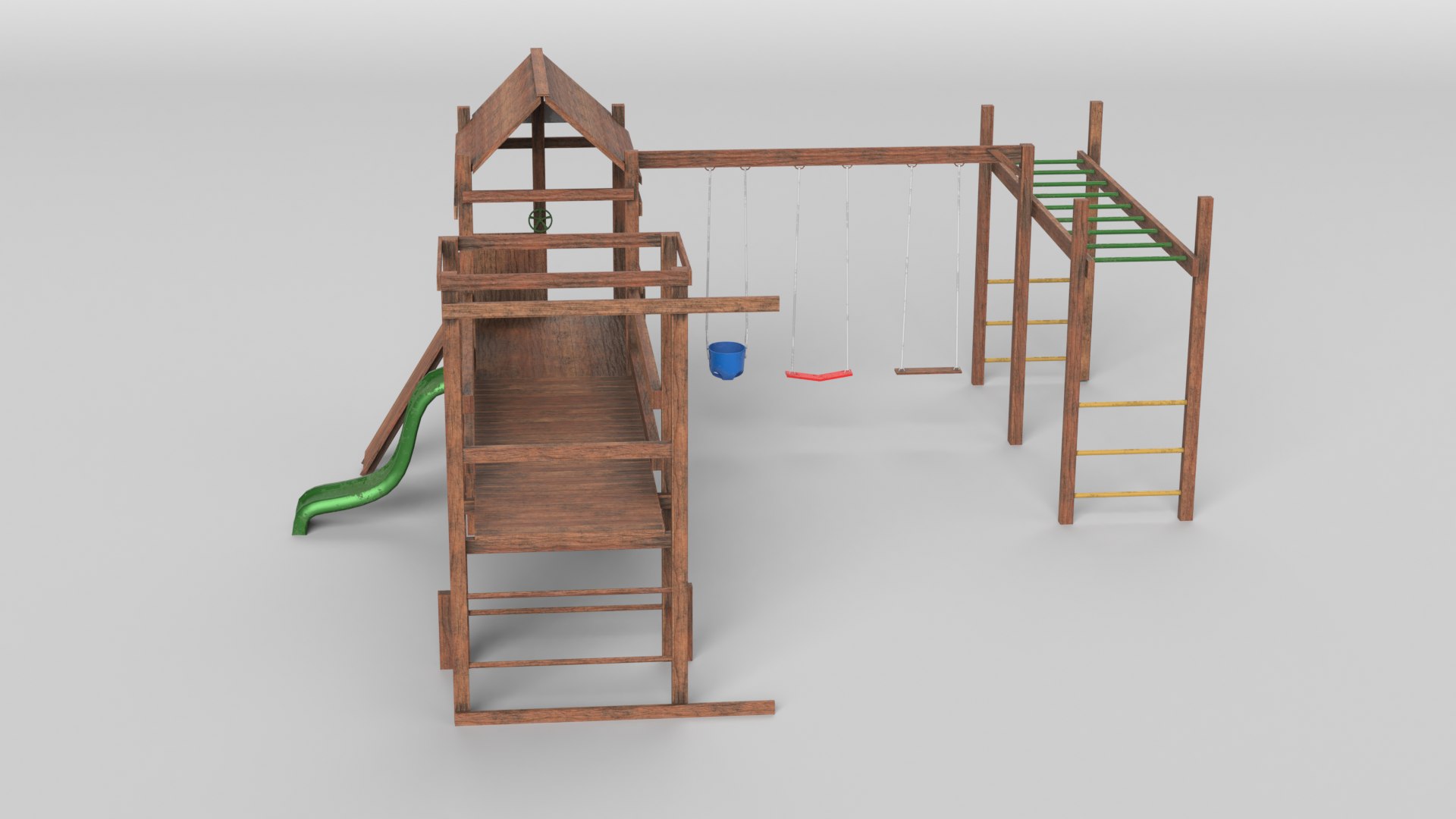 Wooden Swing Set 3D Model - TurboSquid 1670424