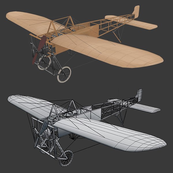 3d 1903 wright flyer airplane