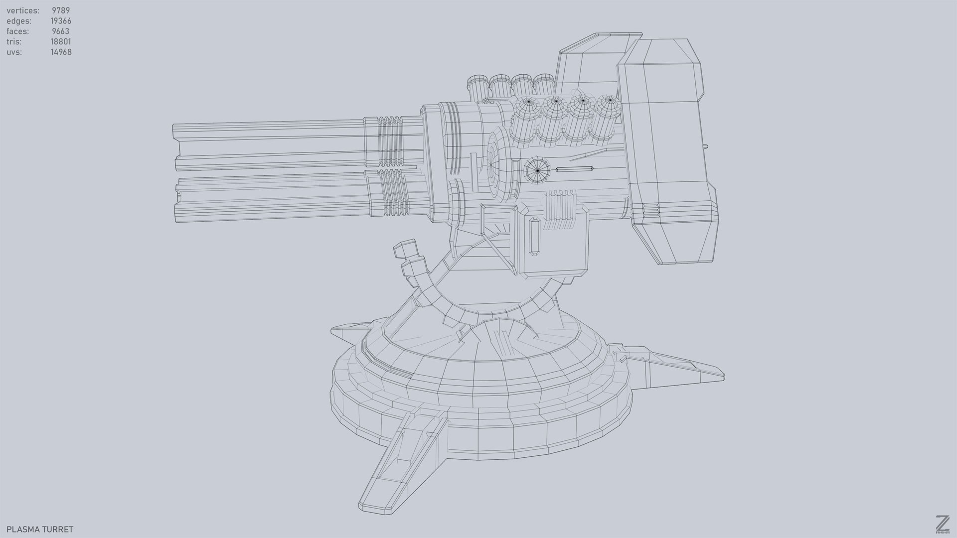 Plasma Turret 3D - TurboSquid 2437641
