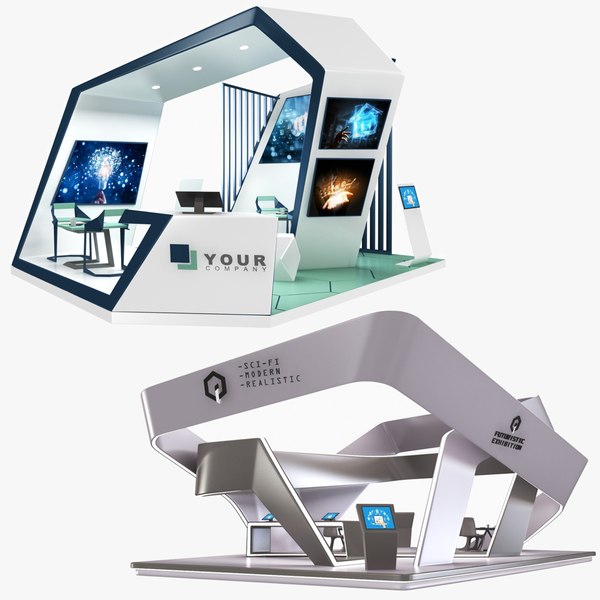 modelo 3d Futuristic Exhibition Stand Collection 5 - TurboSquid 1902791