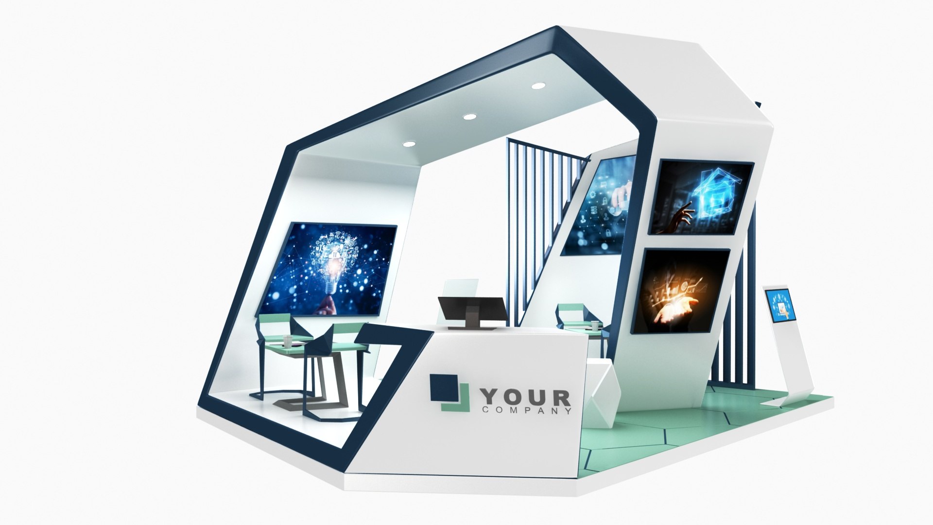 Futuristic Exhibition Stand Collection 5 3D Model - TurboSquid 1902791