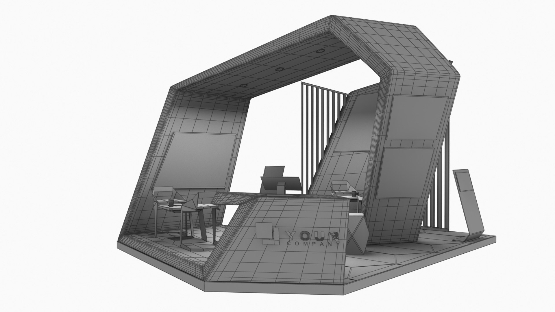 Futuristic Exhibition Stand Collection 5 3D Model - TurboSquid 1902791