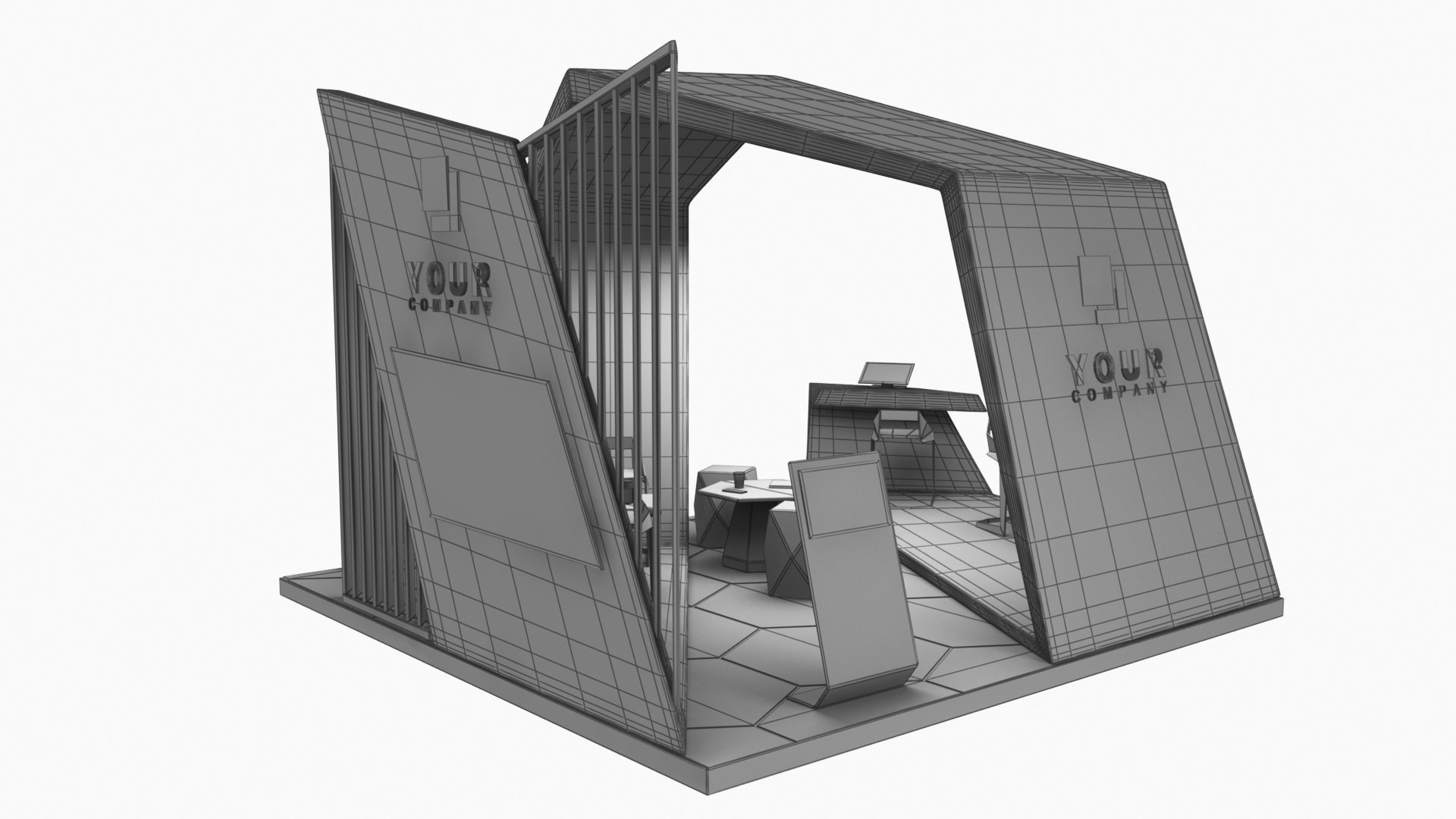 Futuristic Exhibition Stand Collection 5 3D Model - TurboSquid 1902791