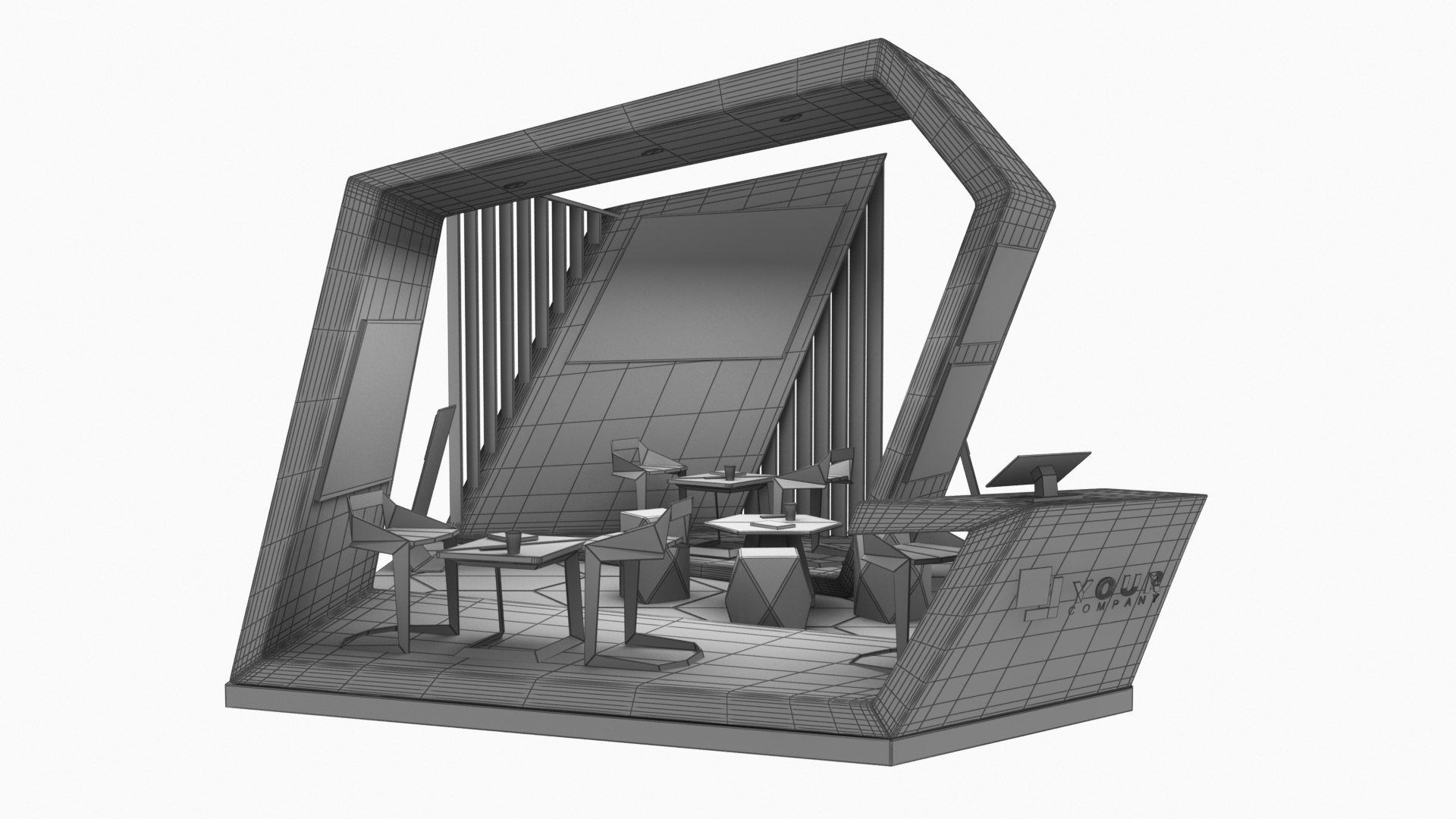 Futuristic Exhibition Stand Collection 5 3D Model - TurboSquid 1902791
