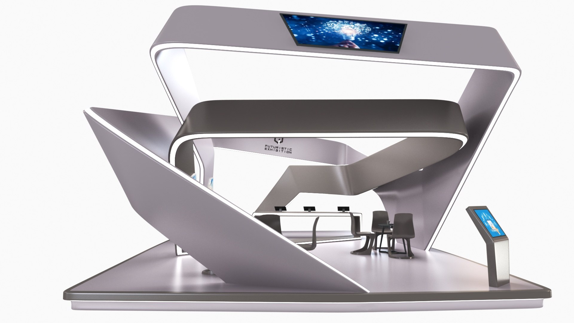 Futuristic Exhibition Stand Collection 5 3D model - TurboSquid 1902791
