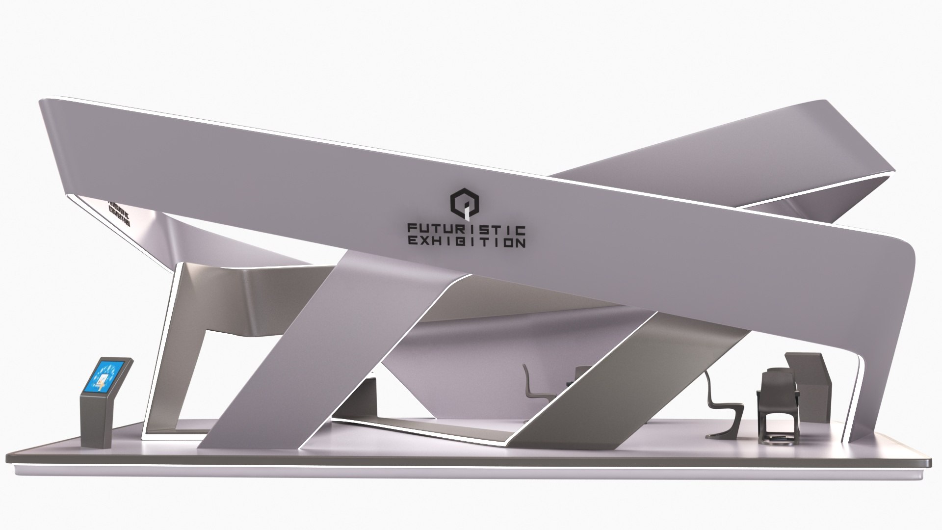 Futuristic Exhibition Stand Collection 5 3D Model - TurboSquid 1902791