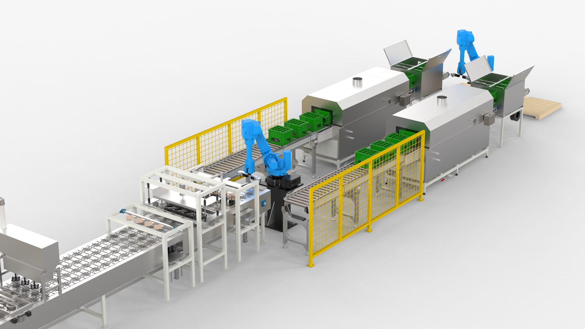 Food Automatic Cooking And Packaging Production Line 3D Model ...