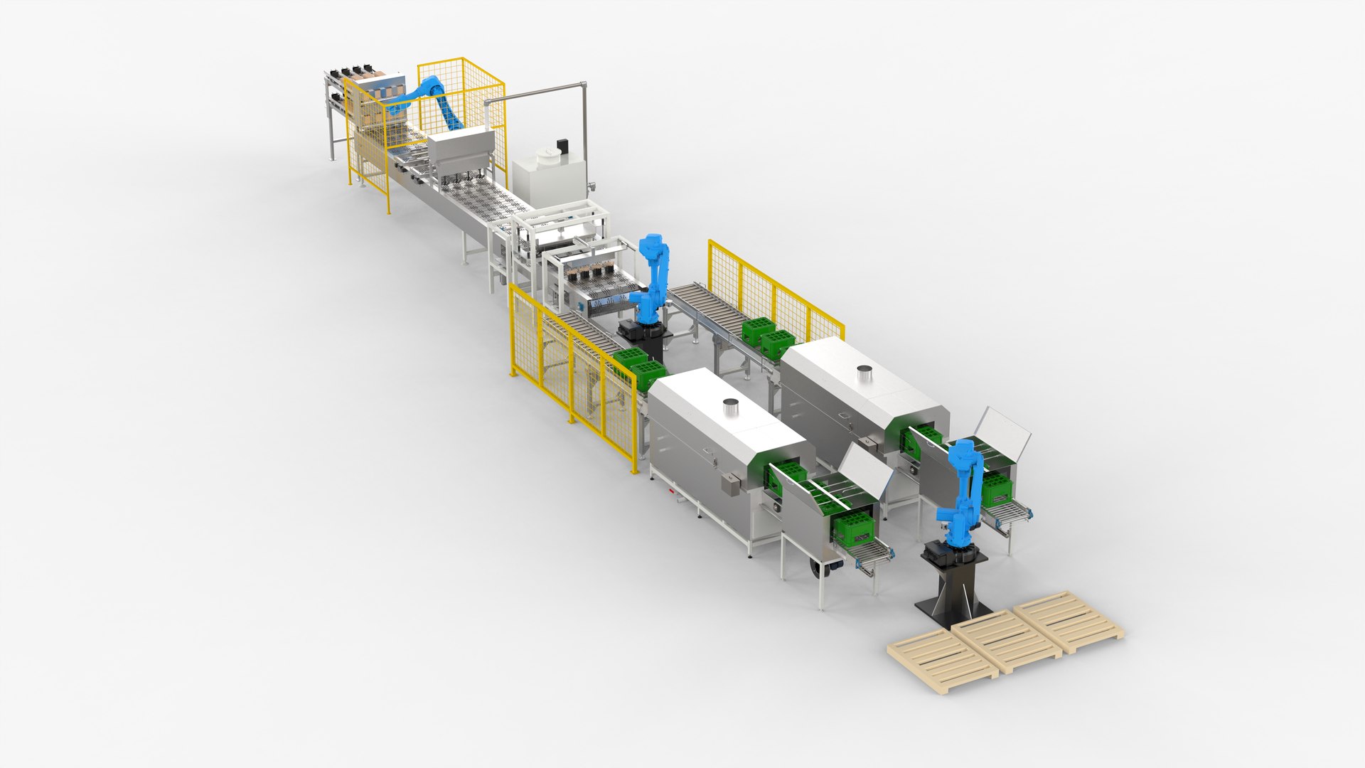 Food Automatic Cooking And Packaging Production Line 3D Model ...