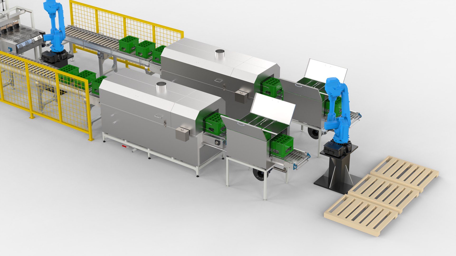 Food Automatic Cooking And Packaging Production Line 3D Model ...