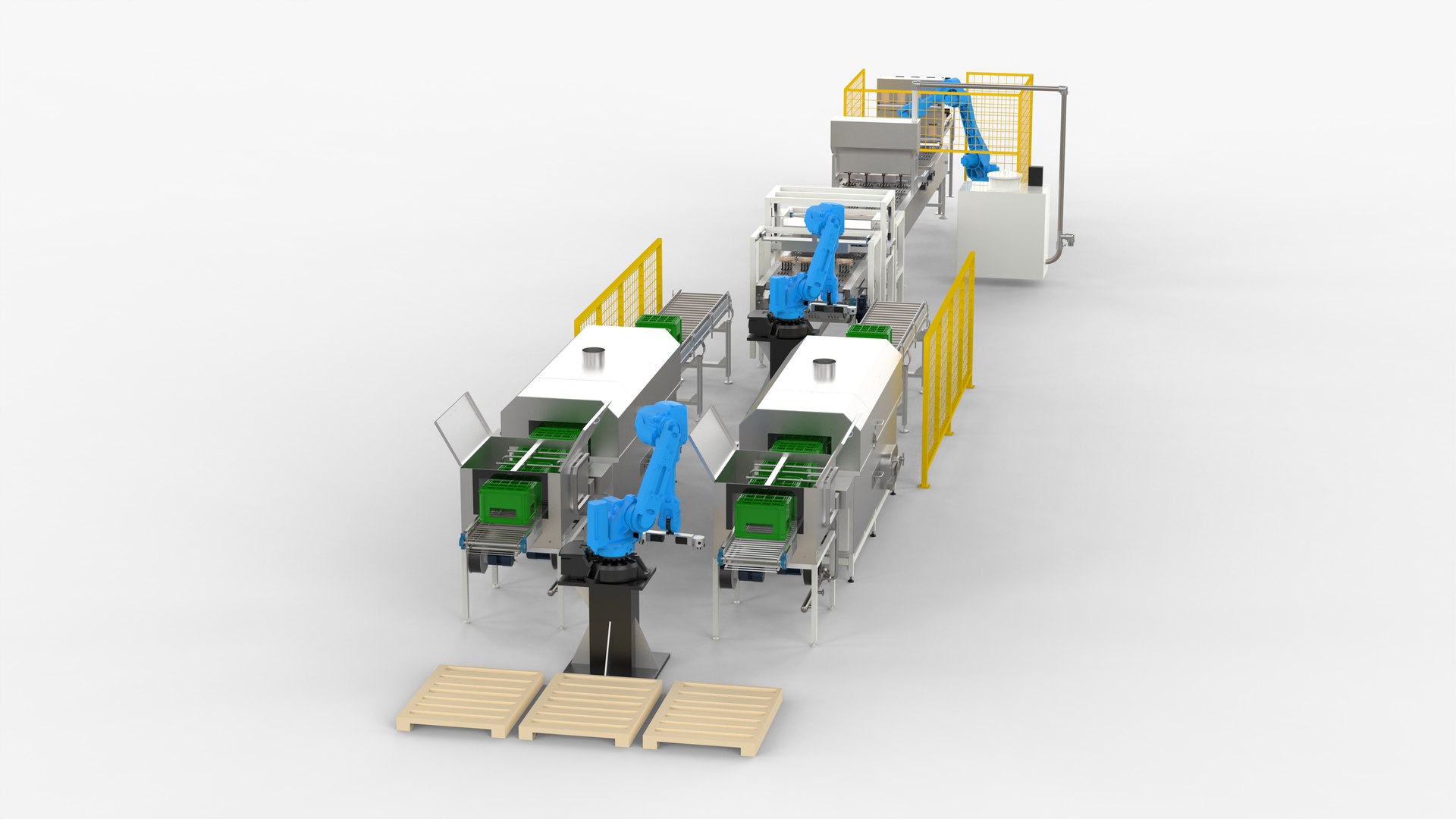 Food Automatic Cooking And Packaging Production Line 3D Model ...