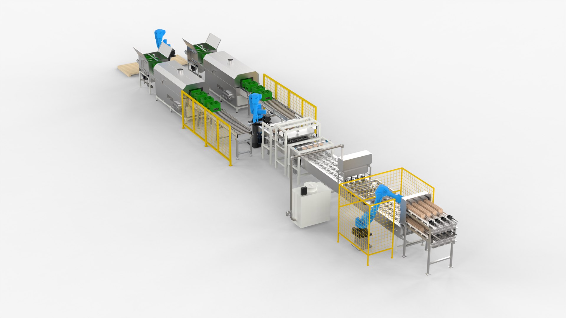 Food Automatic Cooking And Packaging Production Line 3D Model ...