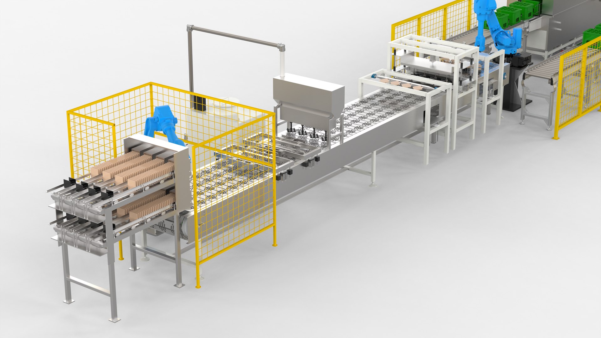 Food Automatic Cooking And Packaging Production Line 3D Model ...