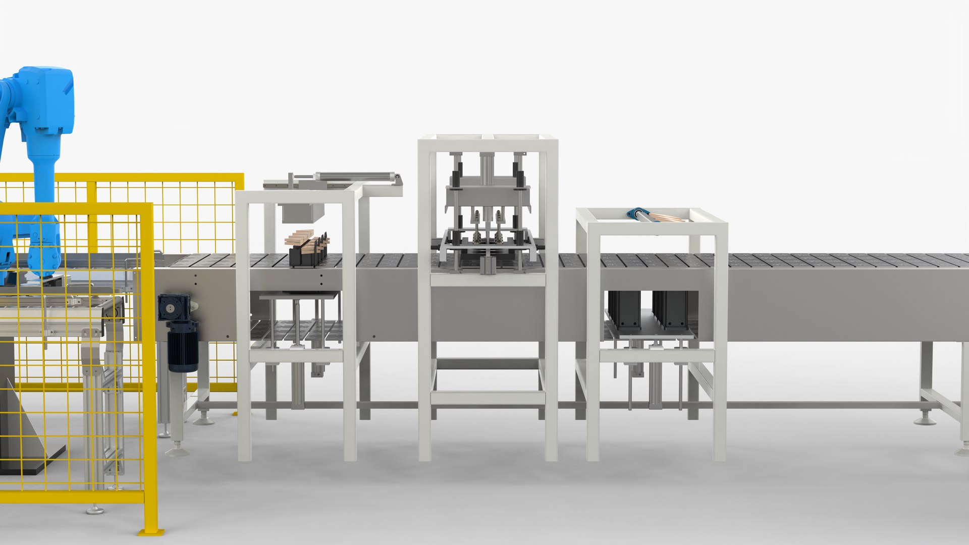 Food Automatic Cooking And Packaging Production Line 3D Model ...