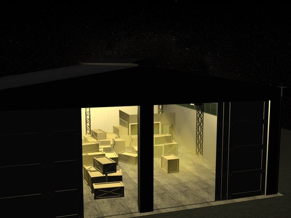 warehouse storage factory 3d max