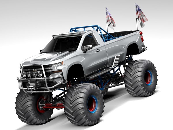 modelo 3d Camioneta monstruo Chevrolet Silverado 2019 - TurboSquid 2219567