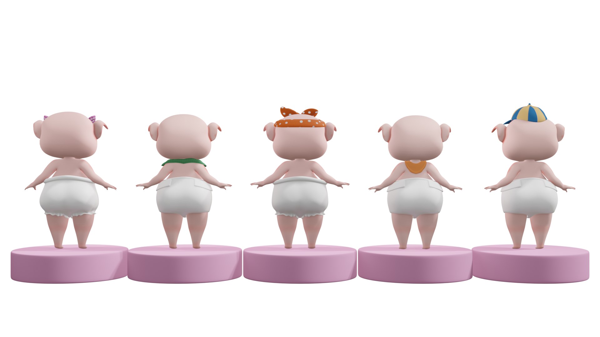 Cartoon Baby Pig 3D Model Pack 3D Model - TurboSquid 1778472