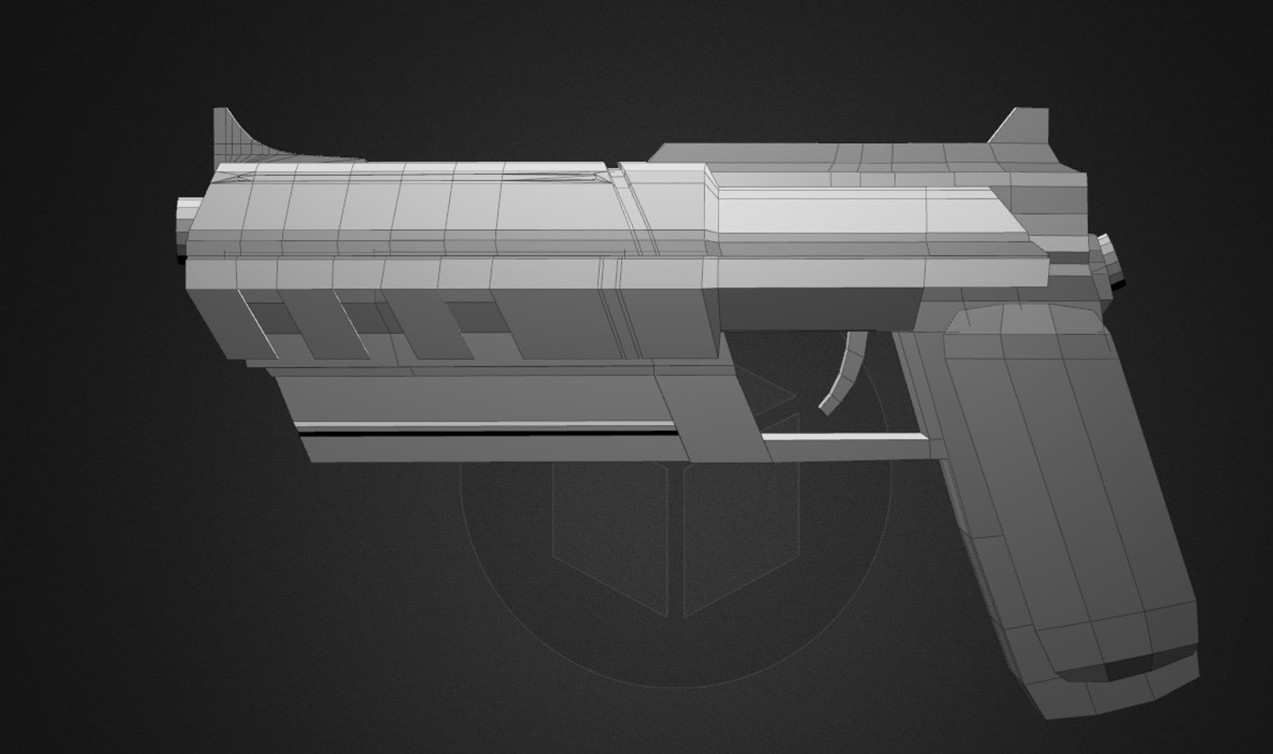 3d Futuristic Pistol Gun Model