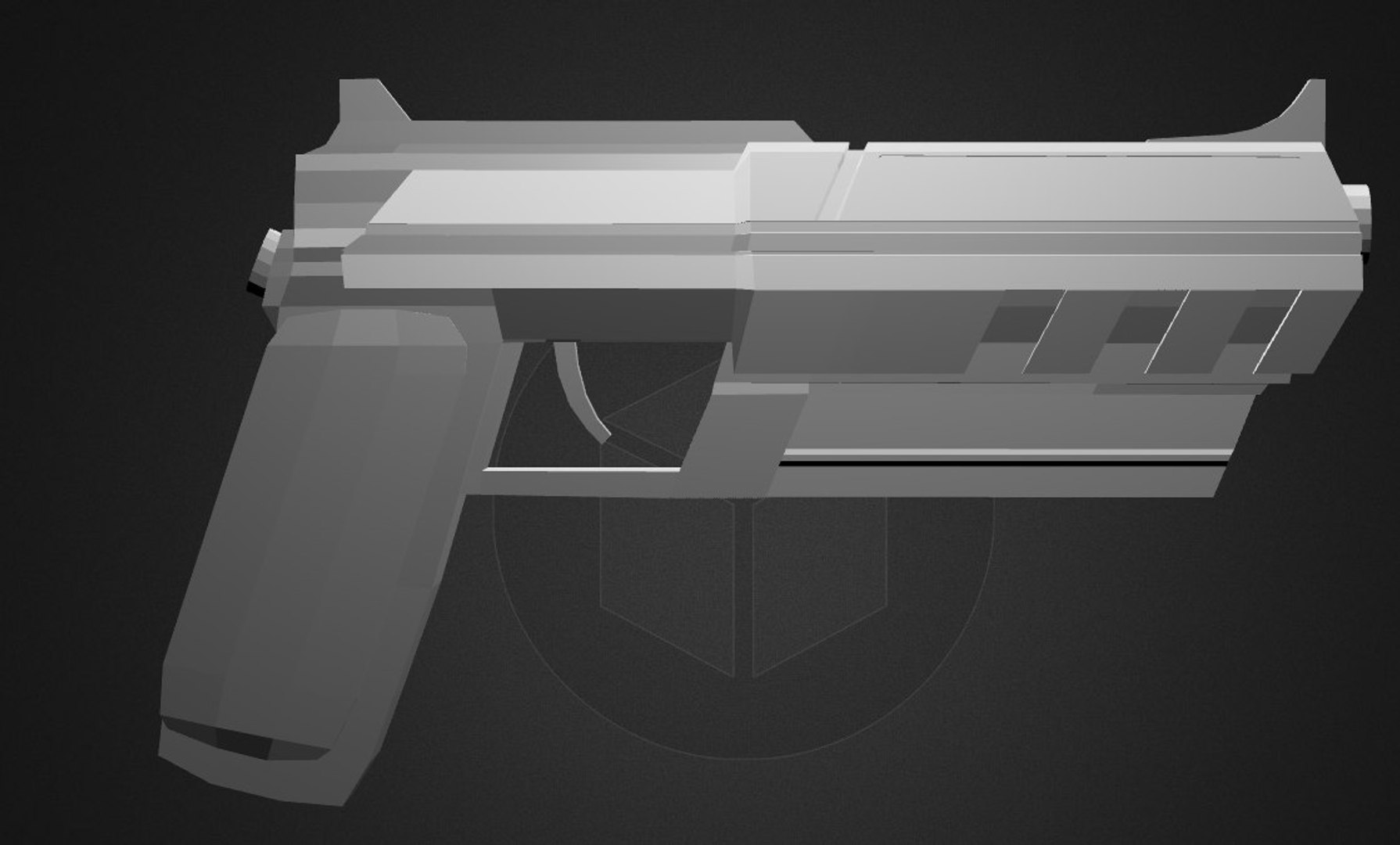 3d Futuristic Pistol Gun Model