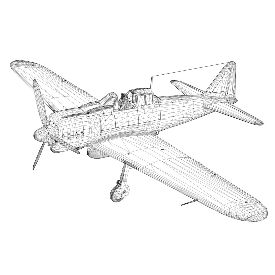 Mitsubishi A6m2 Zero - 3d Model