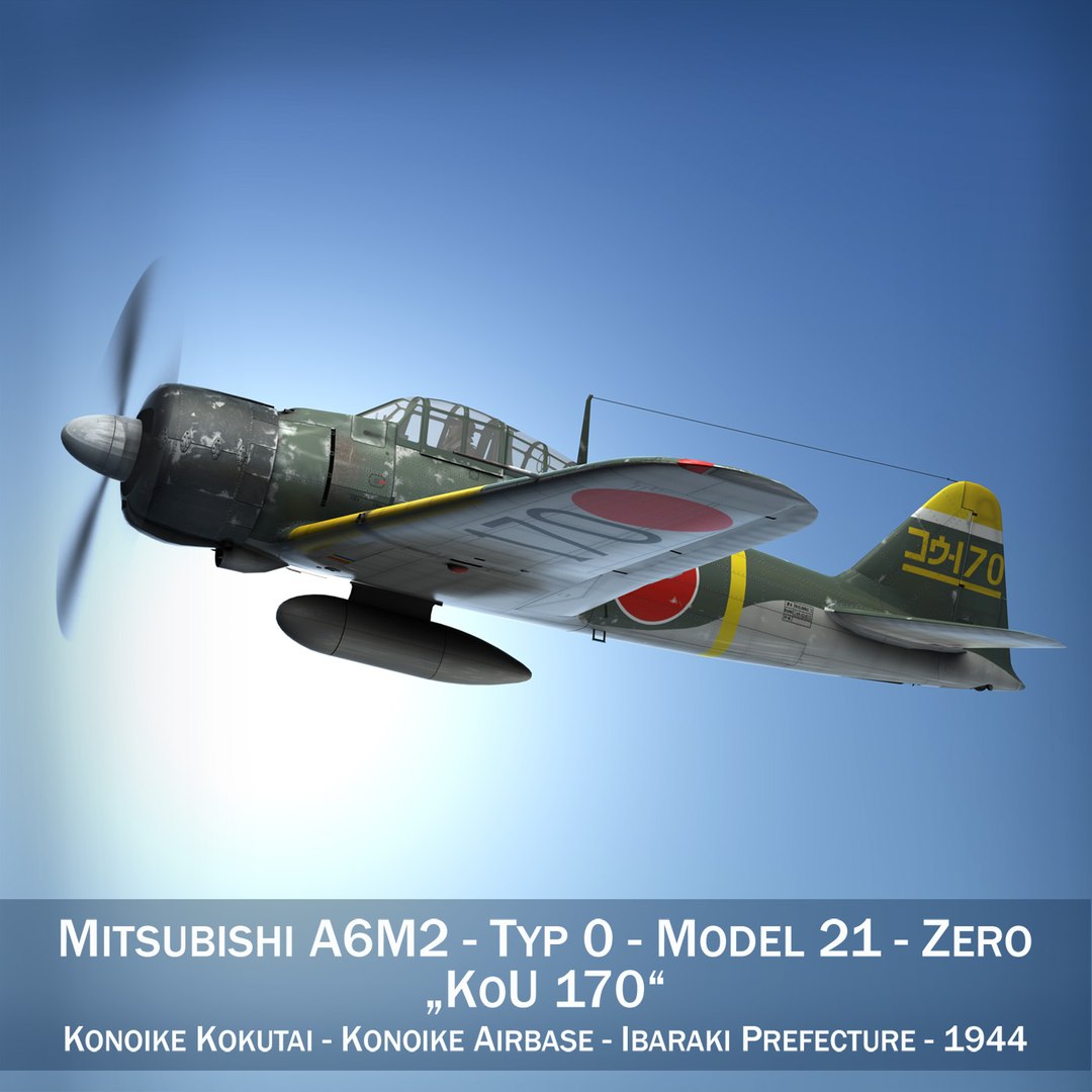 Mitsubishi A6m2 Zero - 3d Model